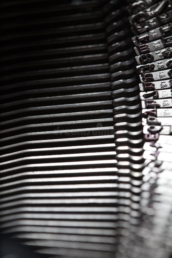 Old typewriter type bars stock image. Image of background - 39297965