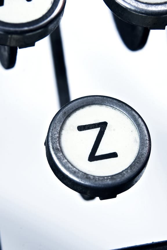 Old typewriter Z keytop stock photo. Image of antique - 1365812