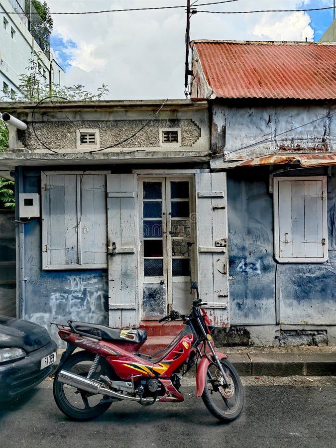 Old Typical House in the Capital of Mauritius Port Louis. Editorial ...