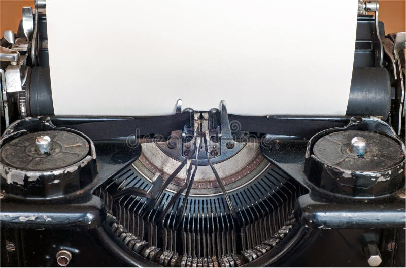 Old Typing Machine and Blank Sheet of Paper for Your Text Stock Photo ...