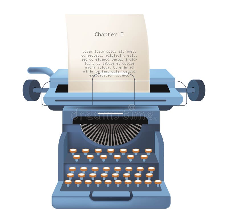 Old Typing Machine, Outdated Printing Devices Stock Vector ...