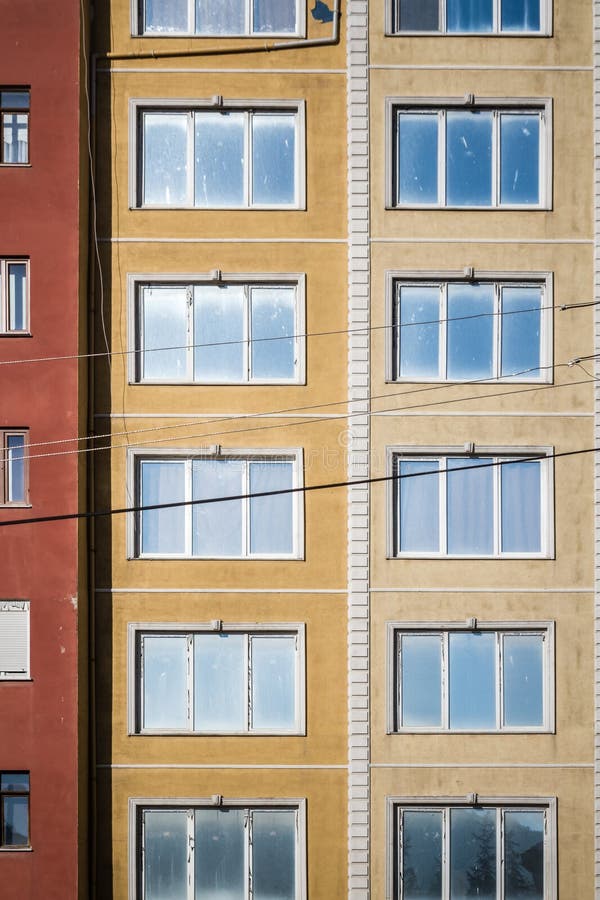 Old and Ugly Facade of a Residential Building with Two Different ...