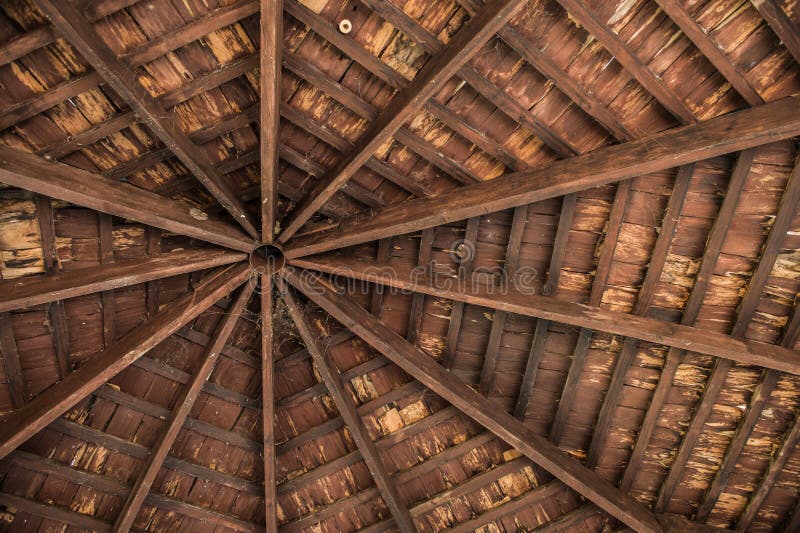 Old Under Roof Design Building Stock Photo - Image of backdrop ...