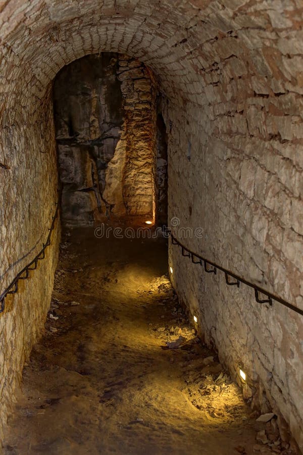 Old underground corridor stock image. Image of long, subterranean ...
