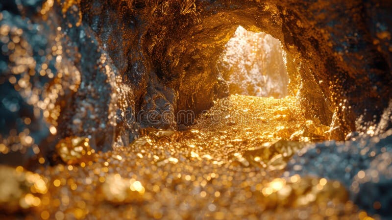The Old Underground Tunnel of the Gold Mine. Gold Mining in the Mine ...