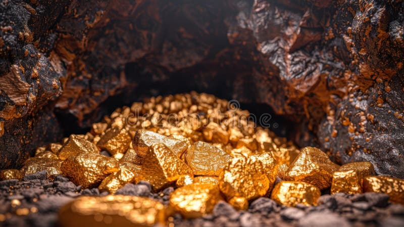 The Old Underground Tunnel of the Gold Mine. Gold Mining in the Mine ...