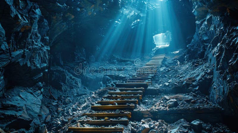 The Old Underground Tunnel of the Gold Mine. Gold Mining in the Mine ...