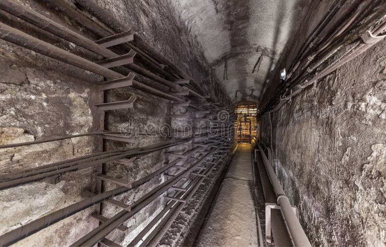 Old Underground Utility Vault. Subway Communication Lines Stock Photo ...