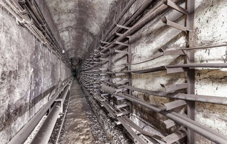 Old Underground Utility Vault. Subway Communication Lines Stock Photo ...