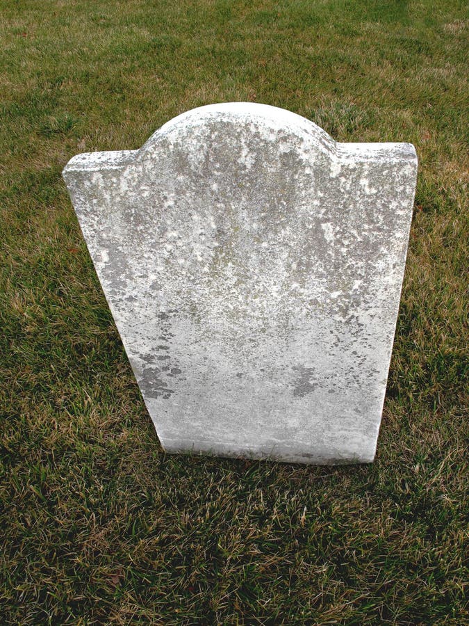 Old Unmarked Headstone On Grass Stock Photo - Image of isolated ...