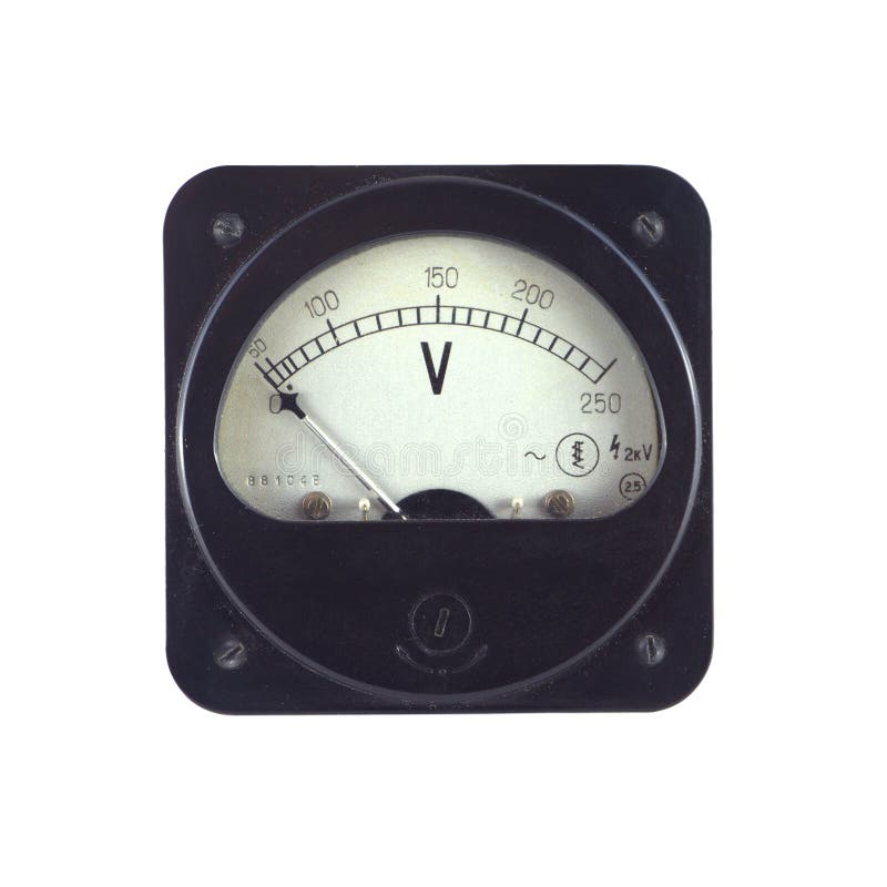 Old Unplugged Voltmeter Isolated White Stock Photos - Free & Royalty ...