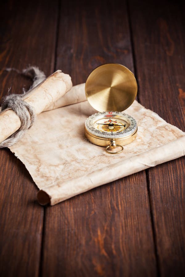 Old unrolled map stock photo. Image of paper, compass - 41598492
