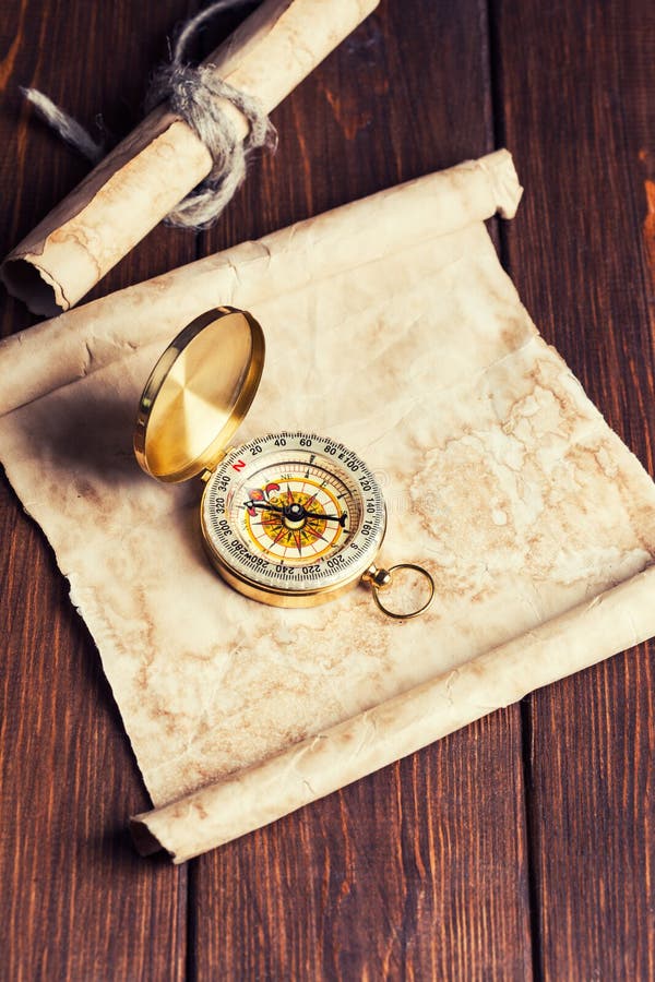 Old unrolled map stock photo. Image of roll, brass, nautical - 42077764