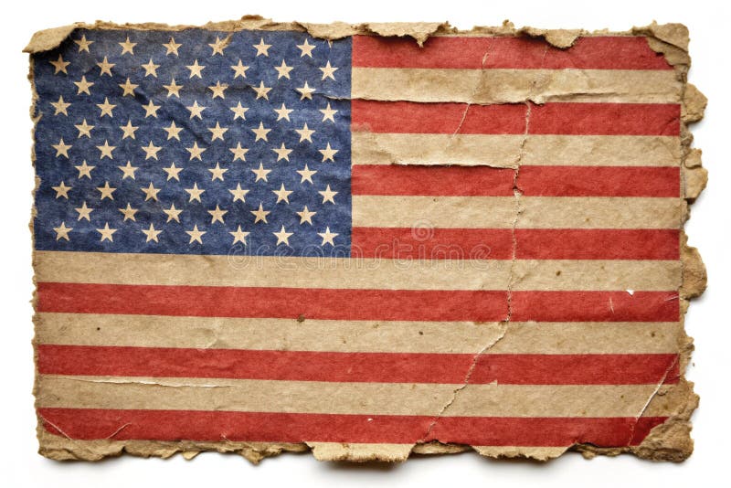 Old USA Flag on Cardboard Piece Stock Illustration - Illustration of ...