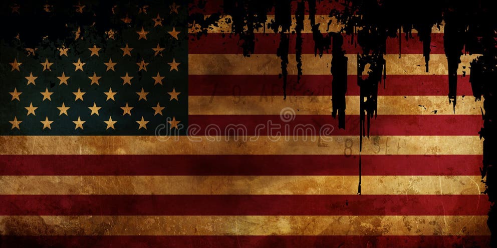 Old USA Flag disstressed stock illustration. Illustration of background ...