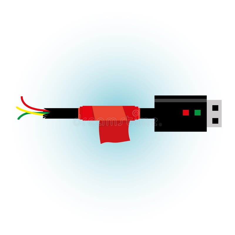 Old USB Cable Ready for Recycling Stock Vector - Illustration of ...