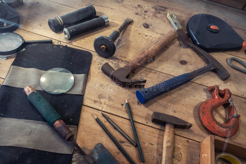 The Old Used Archaeological Tools Background Stock Photo - Image of ...