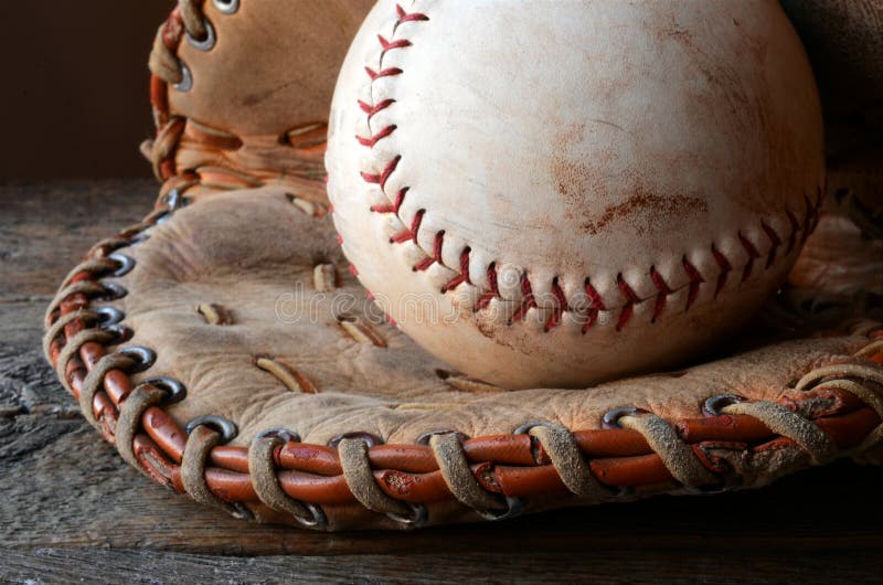 Old Used Baseball Equipment Stock Photo - Image of baseball, horizontal ...