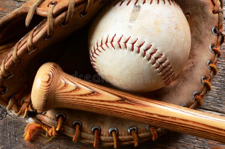 Old Used Baseball Equipment Stock Image - Image of league, baseball ...