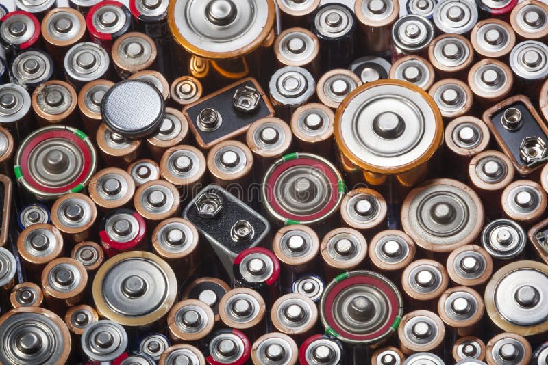 Old used batteries stock photo. Image of volt, horizontal - 80556822