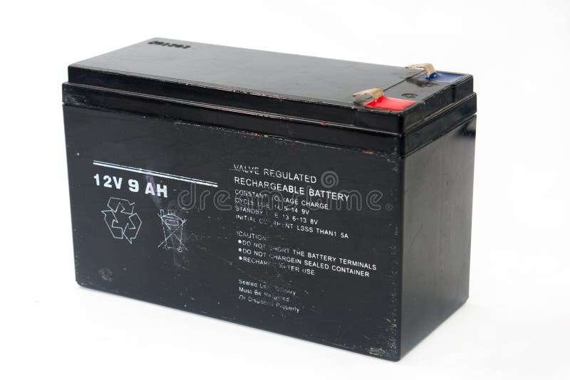 Old and Used Black 12V Battery Stock Image - Image of accumulator ...