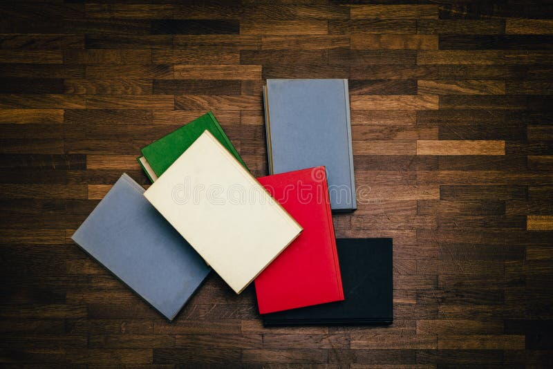 Old and Used Books Seen from Above. Stock Image - Image of concept ...