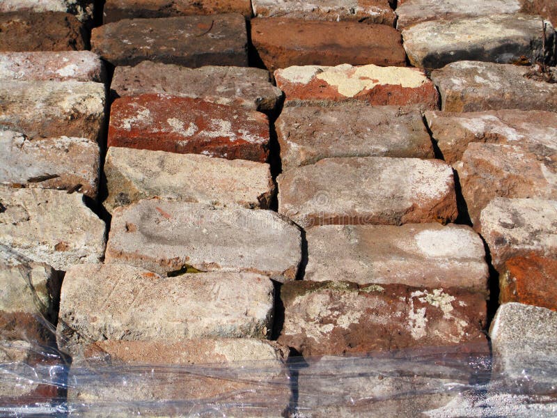 A Old Used Bricks stock photo. Image of damaged, brick - 79605108