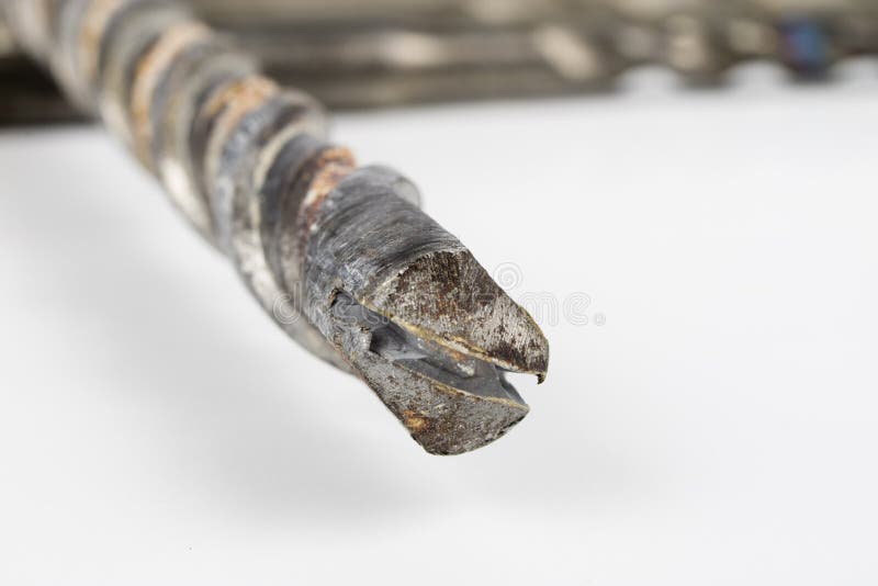 Old Used Drill Bits for Concrete. Damaged Tools for Construction Stock ...