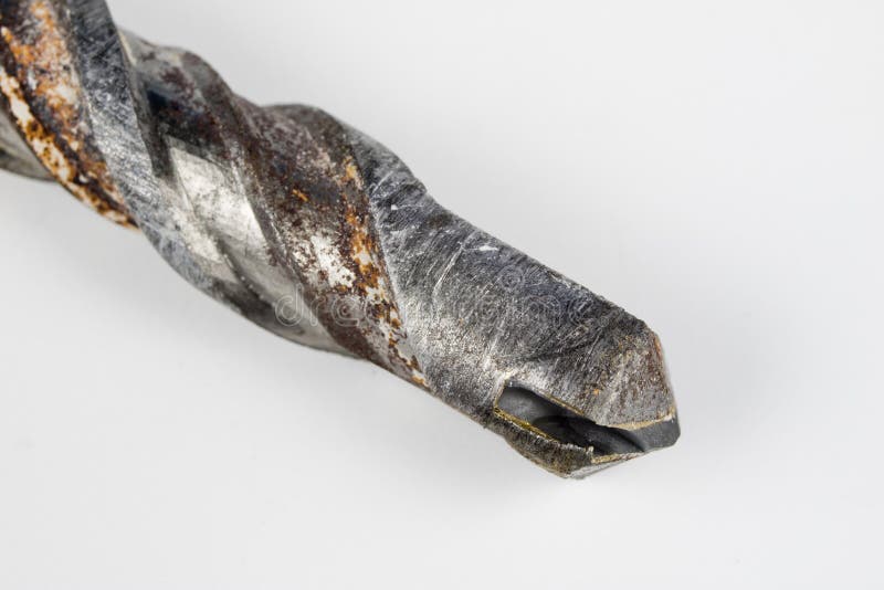 Old Used Drill Bits for Concrete. Damaged Tools for Construction Stock ...