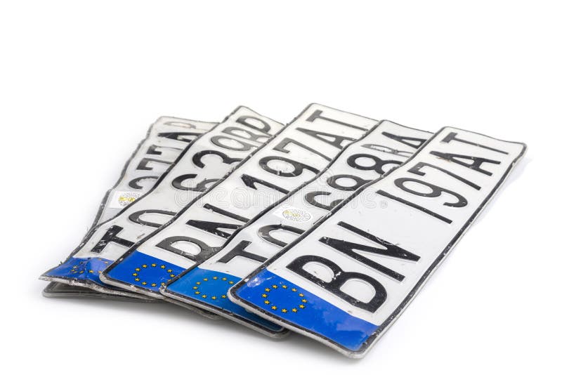 Old Used EU Car Registration Number Editorial Image - Image of traffic ...