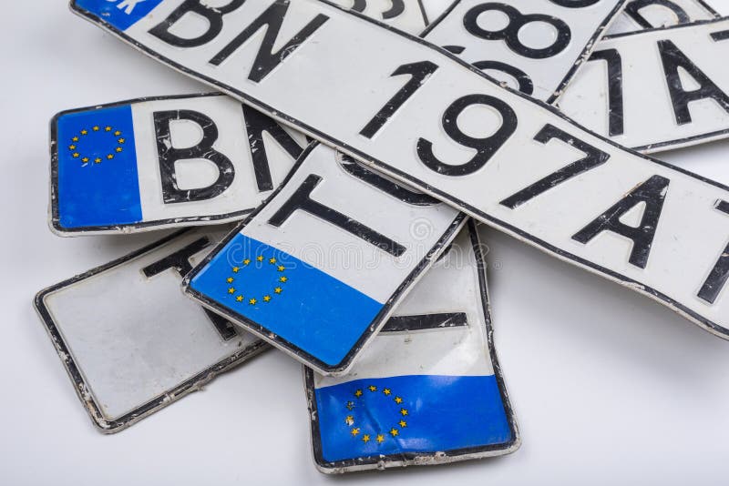 Old Used EU Car Registration Number Editorial Stock Photo - Image of ...