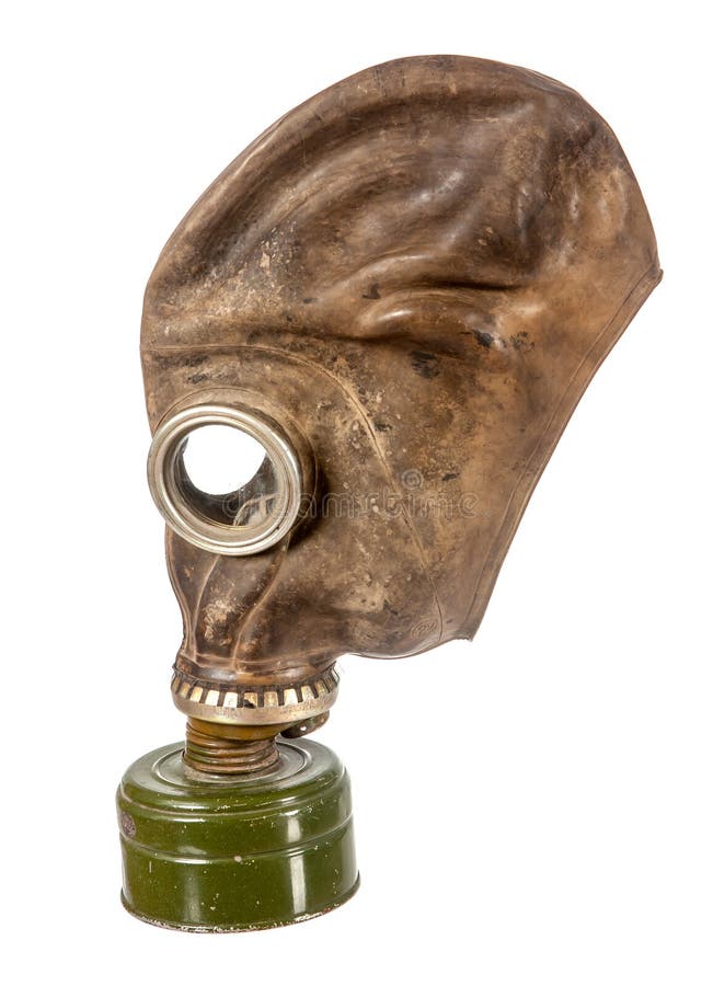 Old gas mask with filter stock photo. Image of pollution - 141469830