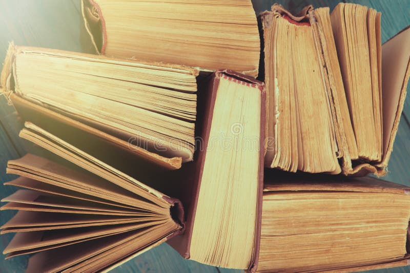 Old and Used Hardback Books or Text Books Stock Image - Image of ...