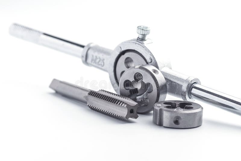 Old Used Kit for Cutting an External Thread Isolated on White ...
