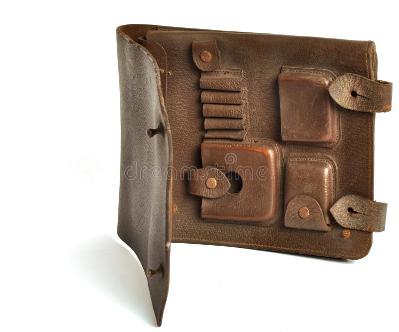 Old and Used Leather Brown Wallet on Isolated White Background Stock ...