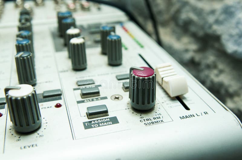 Old Used Musical Mixer Closeup Stock Image - Image of channel, audio ...