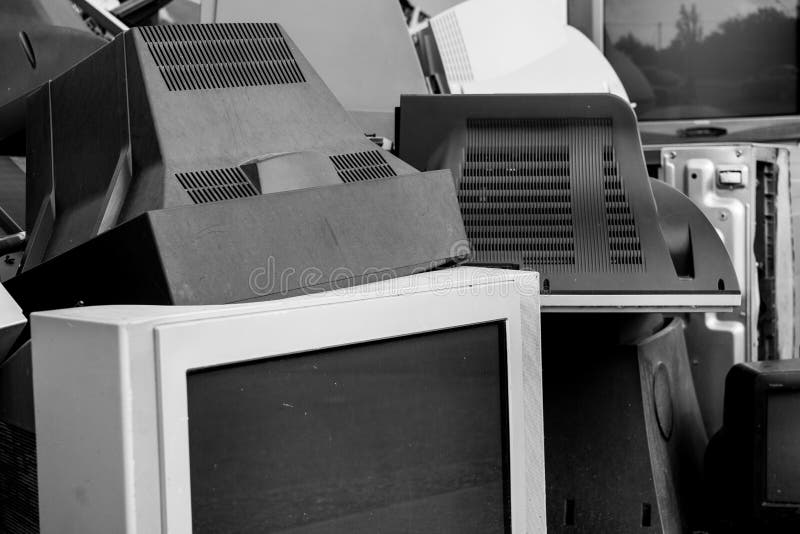Old Used and Obsolete Electronic Equipment Stock Image - Image of ...