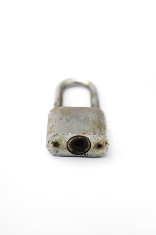 Old Used Padlock Isolated on White Background Stock Image - Image of ...