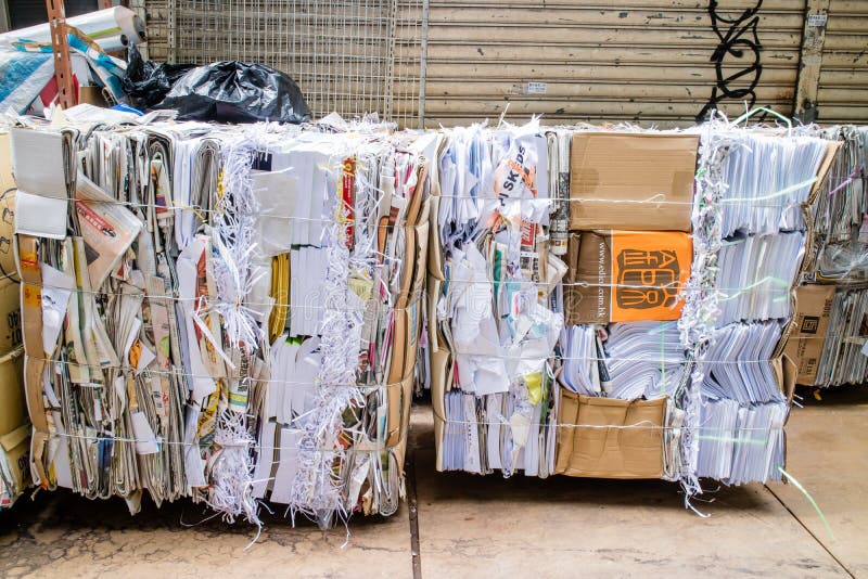 Old Used Paper Pack Ready for Recycling Editorial Stock Photo - Image ...