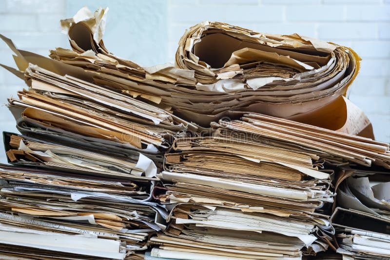 Old used papers. stock photo. Image of document, newspaper - 278675158