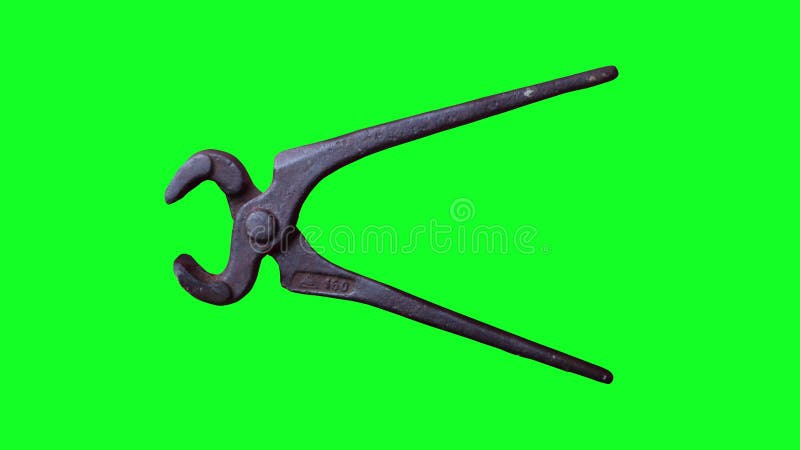 Old Used Plier Hand Tool, Loop Stop Motion Animation Chroma Key Stock ...