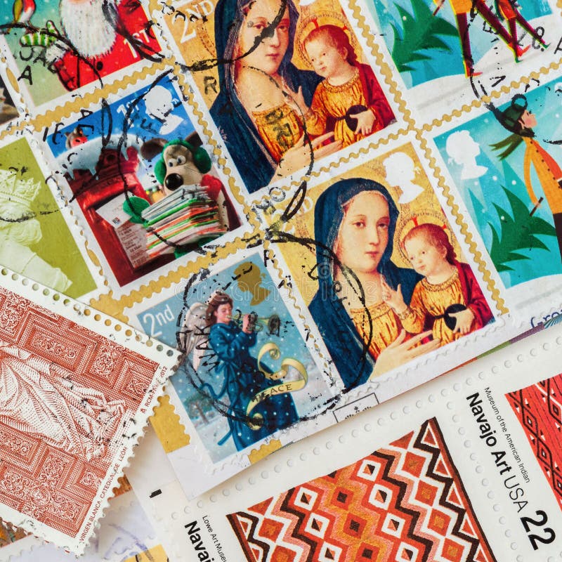 Old Used Postage Printed Stamps from Various Countries and Different ...