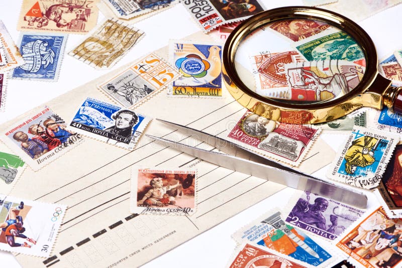 Old used postage stamps editorial stock image. Image of mail - 61161509