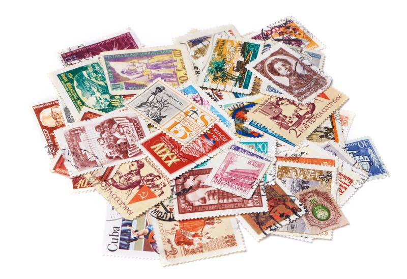 Old used postage stamps editorial photography. Image of retro - 60865677