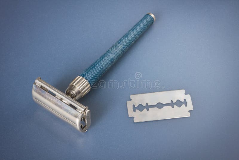 Old used razor and blade stock image. Image of razor - 64769749