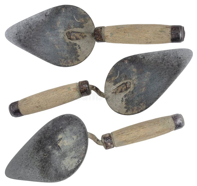 Old Used Rusty Construction Trowel. Different Angles Stock Photo ...