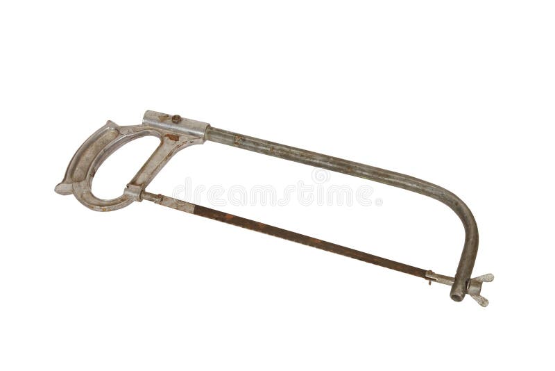 Old and Used Rusty Hacksaw Isolated White Background Stock Photo ...