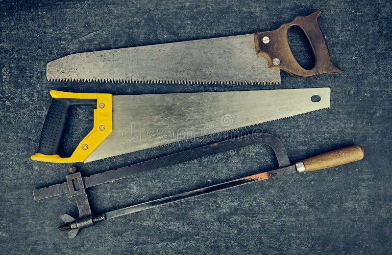 Old Used Rusty Hacksaws Close-up, Top View Stock Photo - Image of ideas ...