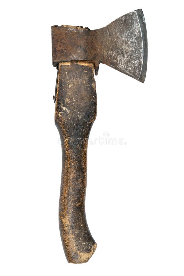 Old Used Hatchet Ax Tool Isolated on White Background Stock Image ...