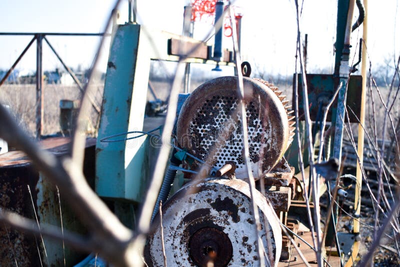 Old Used Rusty Metal Stone Processing Machine Stock Image - Image of ...